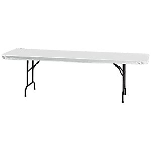 Creative Converting Banquet Table Cover Plain Classic White Stay Put Tablecover, One Size