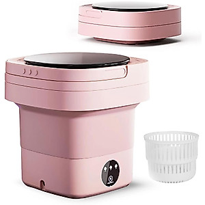 Portable Washing Machine, Foldable Washer Machine and Dryer, Mini Washing Machine with Spin Dryer for Washing Small Clothes - Travle RV, Camping, Home or Apartments Laundry Used (Purple)