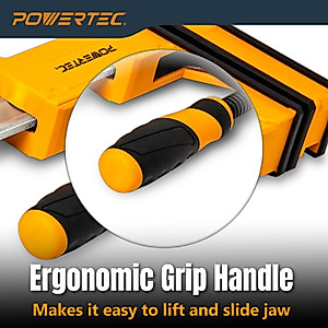 POWERTEC 71602 40-Inch Parallel Clamps for Woodworking | 90 Degree Heavy Duty Steel Bar Jaw Clamp Spreader Tool | 2PK