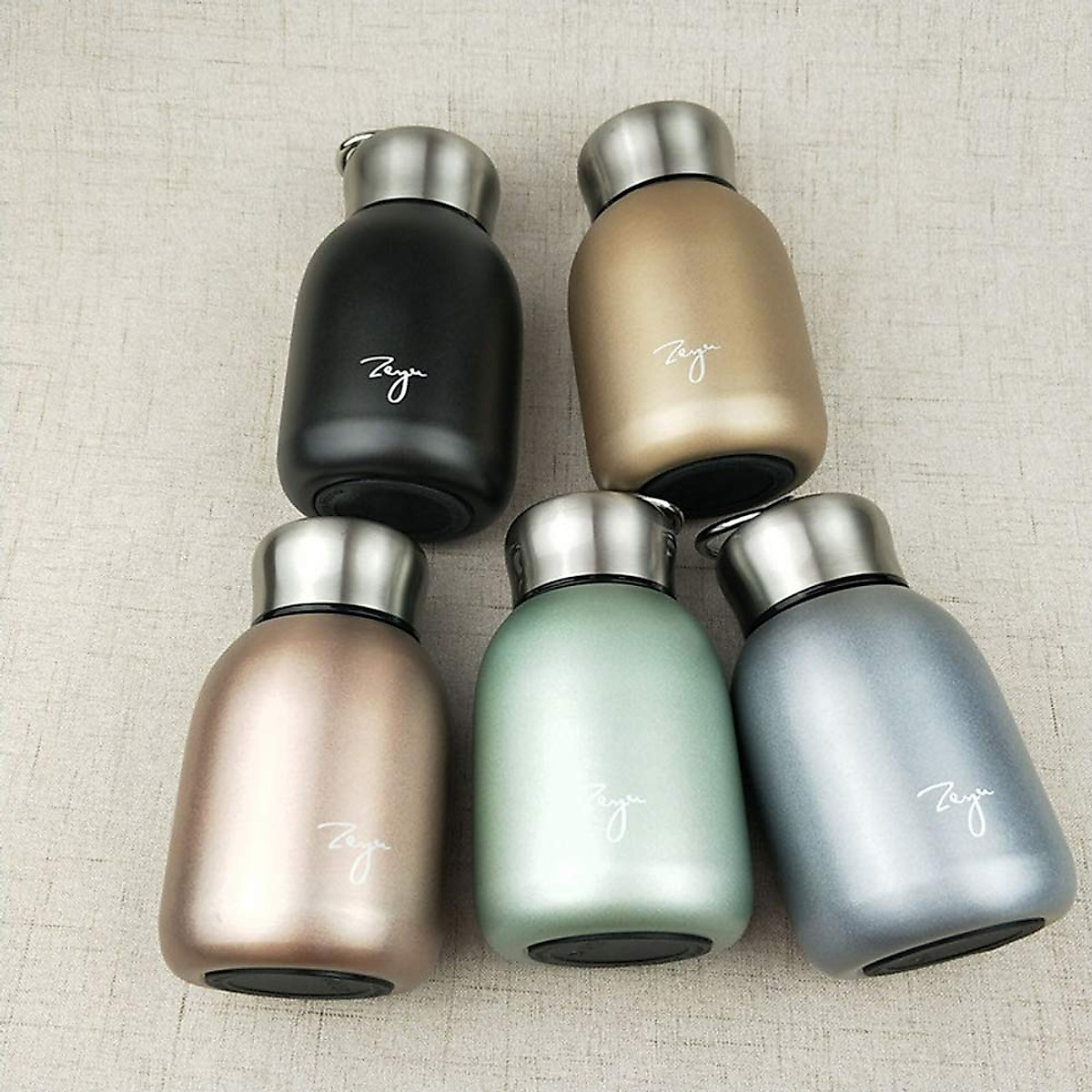 10.15oz/300ML Mini Thermal Mug Leak Proof Vacuum Flasks Travel Thermos Stainless Steel Drink Water Bottle Thermos Cups for Indoor and Outdoor (Gold)