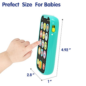 HOLA Baby Phone Toys for 1 Year Old Boy Girl, My First Learning Play Phone for Kid, Musical Light up Phone Toys 12 18 24 Month, Toys for 1,2 Year Old Boys Girls,Blue
