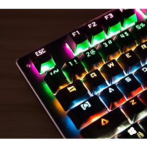 Blue Switch Mechanical Gaming Keyboard - Backlit Wired Gaming Keyboard - 104 Standard Keys - PC Gaming Keyboard for Windows Computer Gamers