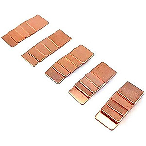 Easycargo 40pcs 6 Sizes 20mm Copper Pad Shim Thermal Assortment Kit, Pure Copper Heatsink C1100, Low Profile Thermal Plate Cooler for Cooling CPU GPU VGA RAM VRM VRAM PS5 SSD NVMe M.2 2280 2242 2230