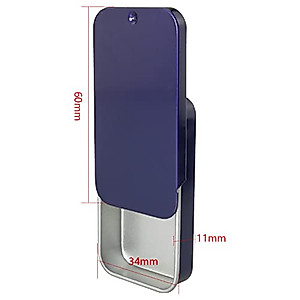 FMHXG 6pcs Metal Tin Box Portable Small Container Storage Case Rectangular Sliding Lid Tin Boxes for Drawing Pin Nail Art Bead Earring and Jewelry Craft Organizing, Sapphire Blue