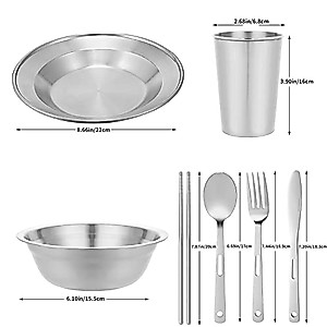 Camping Mess Kit - for Camping 1 to 2 Person boy Scout Camp Dishes Camping Cooking Utensils Accessories Plates Dinnerware Set Outdoor