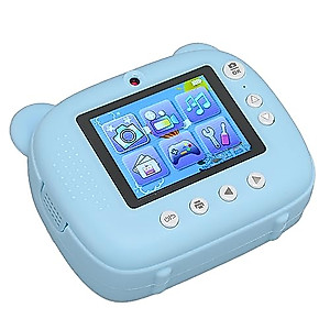 Print Camera, 2.4in IPS Screen Inbuilt Speaker Kids Camera Dual 24MP Camera 1050mAh Battery for Family