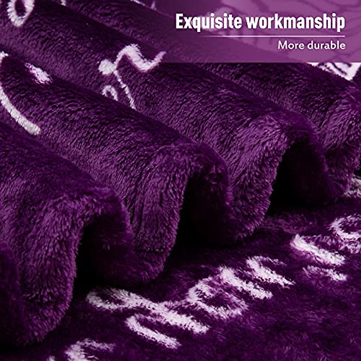 Jekeno I Love You Mom Gift Blanket, Double Sided Printed Throw Birthday Gifts for Women Unique Mom Gifts from Daughter or Son for Birthday, Mothers Day, Christmas, Warm Soft 50"x60" (Purple)