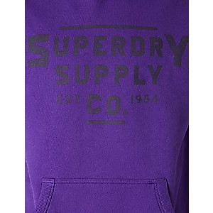 Superdry Mens Heritage Mountain Graphic Hoodie, Oversized Fit Winter Purple Size S