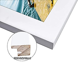 Golden State Art, 16x20 Picture Frame Made of Solid Pine Wood And Hd Tempered Glass - Horizontal And Vertical Wall Display, 1 Pack, White