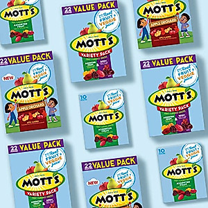 Mott's Fruit Flavored Snacks, Assorted Fruit, Pouches, 0.8 oz, 40 ct