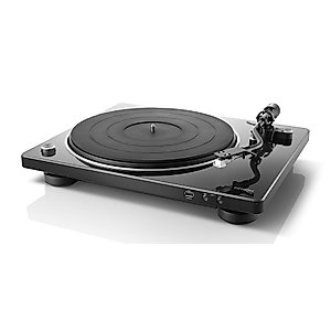 Denon DP-450USB Semi-Automatic Analog Turntable, USB Output for Recording, Speed Auto Sensor, Specially Designed Curved Tonearm, 33 1/3, 45, 78 RPM (Vintage) Speeds, Superior Audio, Black