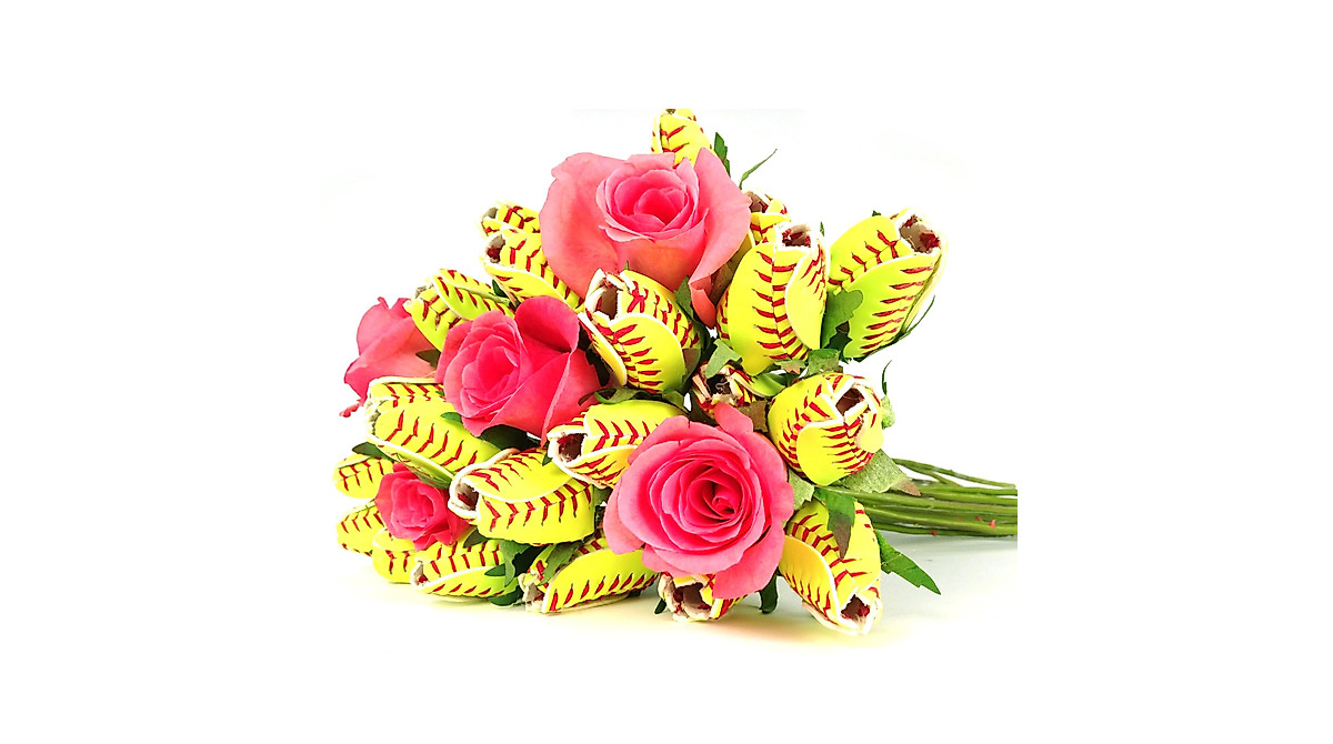 Softball Rose Graduation Gift - Handmade Sports Roses