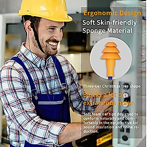 Work Earbuds Headphones, Cuzabe 10 Replacement Earbuds Wired in Ear Headphones for Work, Noise Cancelling Ear Plugs Earphones for Noise Reduction Motorcycle Riding Construction Work