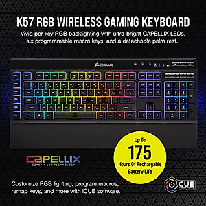 CORSAIR WIRELESS Gaming Bundle - K57 RGB WIRELESS Gaming Keyboard - HARPOON RGB WIRELESS Gaming Mouse - Hyper-Fast SLIPSTREAM WIRELESS Technology