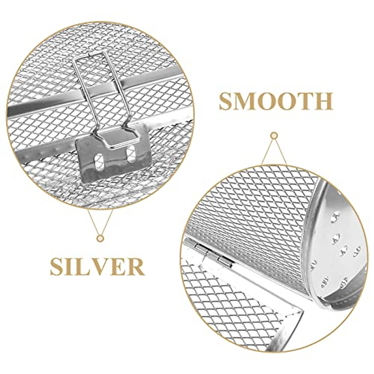 Luxshiny Hibachi Grill Stainless Steel Rotisserie Basket, Grilled Cage Basket Round Rotating Basket Air Fryer Accessories for BBQ Grill Bakeware (12×23cm) Grilling Accessories