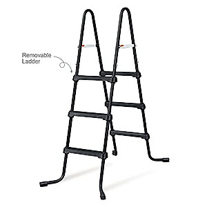 Funsicle SureStep 3 Step Lightweight Steel Outdoor Above Ground Swimming Pool Ladder with Non Slip Feet for Outdoor Use, Black