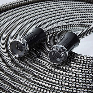 Bionic Steel 100 FT Garden Hose, 304 Stainless Steel Metal Water Hose 100Ft, Flexible Hose, Kink Free, Ultra Lightweight and Durable, Crush Resistant Fitting, Easy to Coil, 500 PSI - 2023 Model