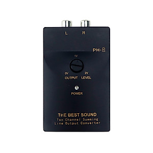 S SYDIEN 1Pc Black High to Low 2-Channel Line Output Converter RCA Car Line Converter Output Adapter