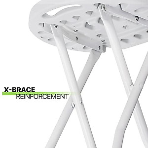 Magshion Foldable Stool with Handle Indoor Outdoor 6 Pack Backless Folding Stool 230lbs Capacity, 18 Inch White