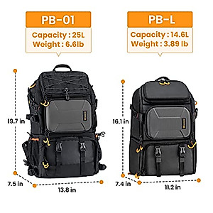 TARION Pro 2 Bags in 1 Camera Backpack Large with 15.6" Laptop Compartment Waterproof Rain Cover Extra Large Travel Hiking Camera Backpack DSLR Bag