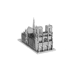 Metal Earth Fascinations Premium Series Notre Dame Cathedral 3D Metal Model Kit Bundle with Tweezers