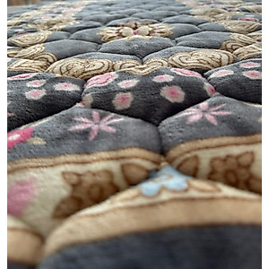 Prayer Mat Muslim Rug Islamic - Padded Thick Prayer Rug Sajadah for Men Women with Islam Prayer Beads for Eid Travel Ramadan, Soft and Luxury (Grey)