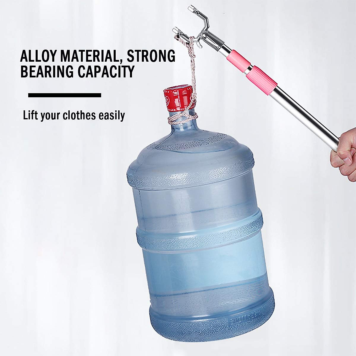 Support Bar with Closet Hook Pole,wardrobe Retractable Clothes Hanger Pole Hook,suitable for Wardrobe,hanger(maximum Length Can Only 78.7 Inches,don't Use to Outdoor Clothesline Pole,clothesline)