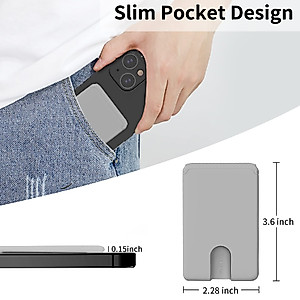 Senose Phone Wallet, Phone Card Holder Stick On Credit Card Holder for Back, Phone Pocket Sleeve Compatible for iPhone 14/13/12/11 Android Smartphone