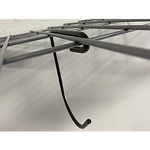 RACK YOUR GARAGE Overhead Rack Hooks for Hanging from Ceiling Rack and Wall Shelving Deck, Heavy Duty Bike Hooks - Gray (Set of 4)