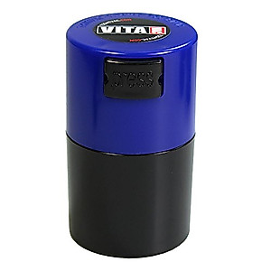 Vitavac - 5g to 20 grams Vacuum Sealed Container - D Blue Cap & Black Body