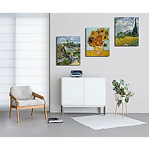 AnZhongArt van gogh canvas wall art -canvas art-van gogh -Sunflower Pictures-Bathroom living room bedroom wall art decoration 12"x16"x3 Piece