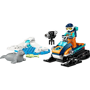 LEGO City Arctic Explorer Snowmobile 60376 Building Toy Set, Snowmobile Playset with Minifigures and 2 Seal Figures for Imaginative Role Play, Fun Gift Idea for 5 Year olds