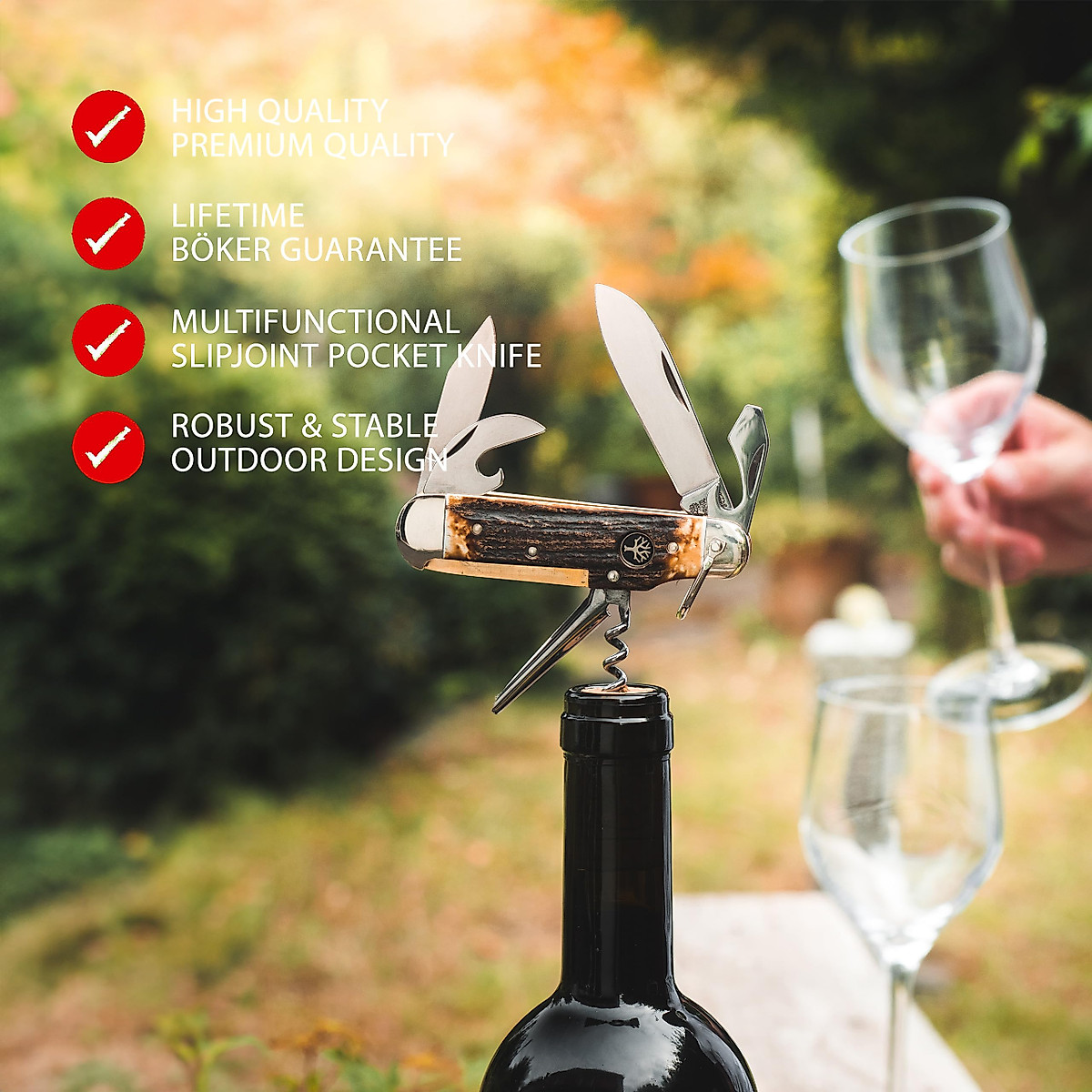 Boker 110182HH Boxer Camp Pocket Knife with 2.5 in. Blade, Stag