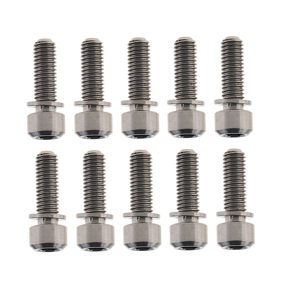 Yaruijia Titanium Bolt for Bike Stem M5x16/18/20mm Socket Cap Head Screws with Washer Pack of 10 (M5x16mm, Titanium)
