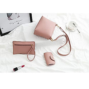 Andongnywell 4 Pack Women Handbag Set PU Leather Handbags Sets Tote Shoulder Bag Purse Card Holder 4pcs Set