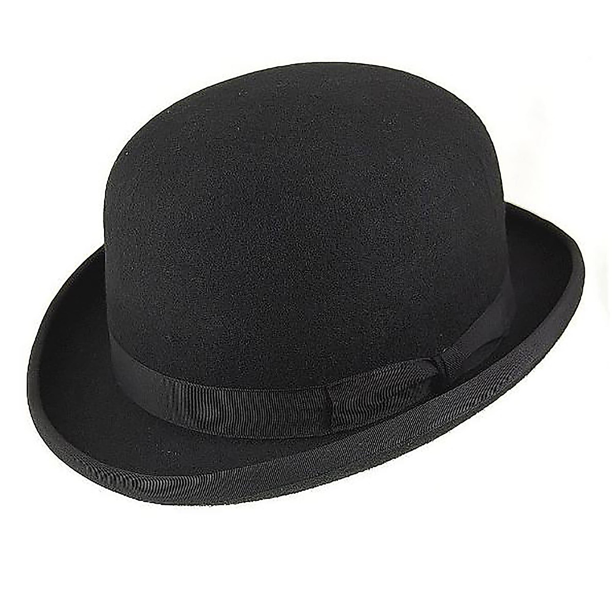 CXQRR Black Bowler Derby Hat Short Rolled Brim Fedora Hat for Men and Women