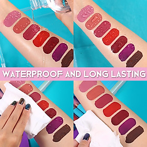 QiBest 7 Matte Liquid Lipstick with 1 Lip Plumber Gloss Makeup Set Long Lasting High Pigmented Velvety Waterproof Nude Lipgloss Kit Make Up Gift Sets for Women Girls