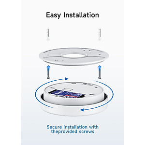 Smoke Detector, ‎Lecoolife, ‎9V Battery Operated Smoke Alarm with LED Indicator, Silence Button, Battery Powered 10-Year, White, 3 Pack