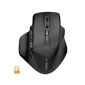 E-YOOSO Large Wireless Mouse, X-31 Large Mouse for Big Hands, 5-Level 4800 DPI, 6 Button Big Ergo Computer Mouse, 18 Months Battery Life Cordless Mouse for Laptop, Windows, Chromebook, (Black)