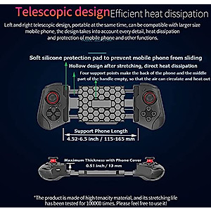 Megadream Mobile Gaming Controller for iPhone iOS Android PC Wireless Gamepad Joystick for iPhone 15/14/12/11, iPad, MacBook, Samsung Galaxy S22/S21/S20, TCL, Tablet, PC - 18+ Hour Battery Life - COD