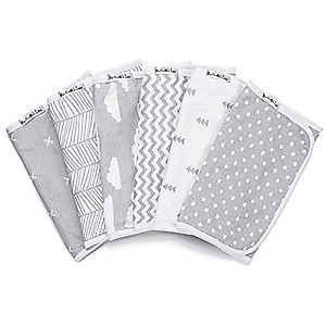 BaeBae Goods Burp Cloths for Baby Boy & Girl - Ultra Absorbent Burping Rags - Anti Shrink Unisex Burpy Clothes - Super Soft Jersey Cotton, Large 21"x10" - Thick for Newborn Cloth Diapers - 6 Pack