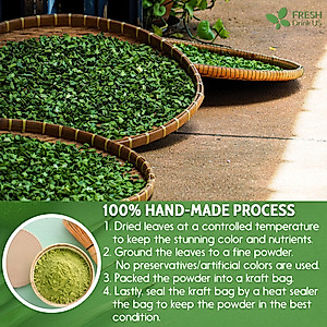 4.5oz Pandan Leaf Powder, 100% Natural and Pure from Pandan Dried Leaves, Emerald Pandan Leaf Powder, Green Food Coloring Powder, No Additives, No Gluten, Vegan.