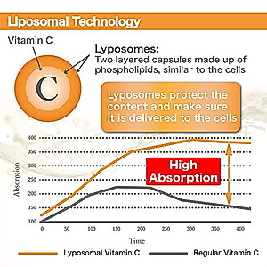 Liposomal Vitamin C Complex 1500mg(2 Capsules) - 180 Capsules - High Absorption Vitamin C- Supports Immune System and Collagen Booster - Powerful Antioxidant High Dose Fat Soluble Supplement Dr.Plus
