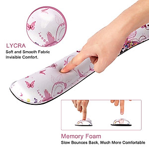 iCasso Keyboard Wrist Rest and Mouse Wrist Rest Pad, Made of Memory Foam, Ergonomic Support, Easy Typing and Relieve Wrist Pain, Perfect for Gaming, Computer, Office, Laptop (Butterfly Girl)