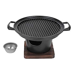 Barbecue Charcoal Grill, Household Portable Mini Smokeless BBQ Stove, 26x21x12.5cm Grill ,Heavy Duty Round with Thickened Plated Steel Grates for Outdoor Cooking Camping Picnics Beach