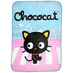 Bioworld Hello Kitty and Friends Chococat Character Soft Fleece Plush Throw Blanket 45" x 60"
