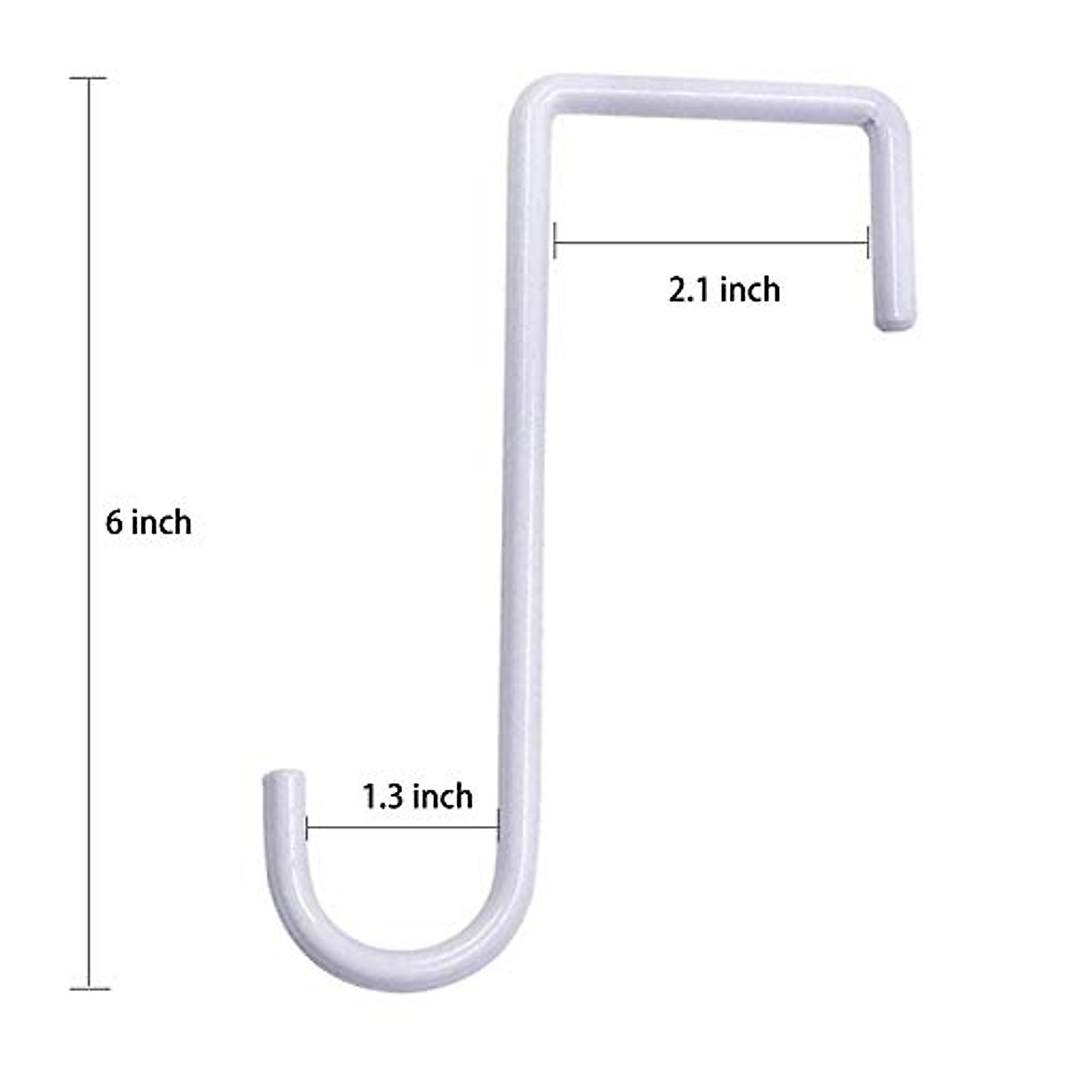 DINGEE Vinyl Fence Hooks 2x6 inch,Fence Hangers Patio Light Hooks,4 Pack Patio White Powder Coated Steel Fence Hooks for Hanging Plants, Planters, Bird Feeders, Lights