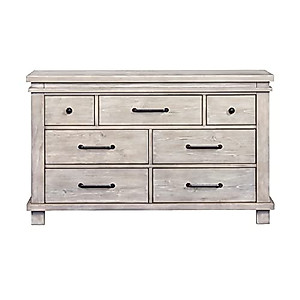 Soho Baby 43037930 Hampton Premium Soft Closing 7-Drawer Dresser, Smooth Stone Wash Finish