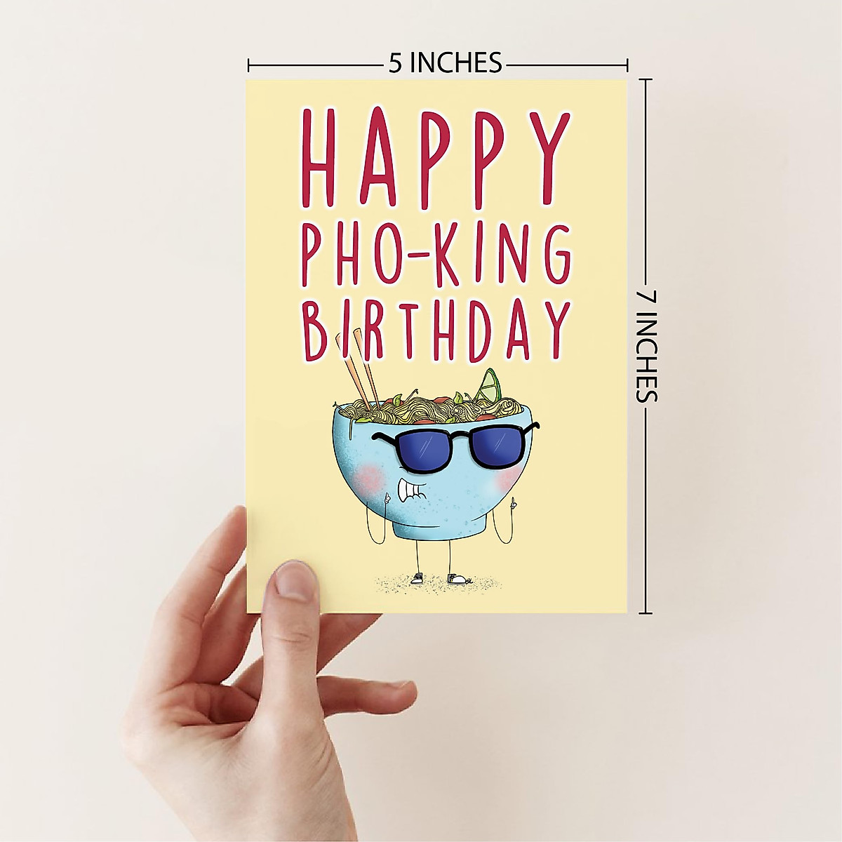 The Letter Bee - Pho Birthday Card, Food Pun Birthday Card, Funny Birthday Card, Funny Brithday Card for Friends, Happy Birthday Card from Him or Her, Funny Card, Pho Card, Ramen Card (Pho)