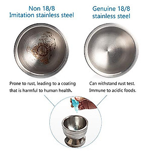 Tera 18/8 Stainless Steel Mortar and Pestle with Brush,Pill Crusher,Spice Grinder,Herb Bowl,Pesto Powder